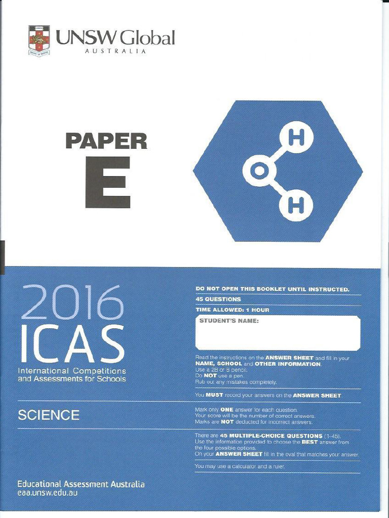 2016 Paper E Science | PDF