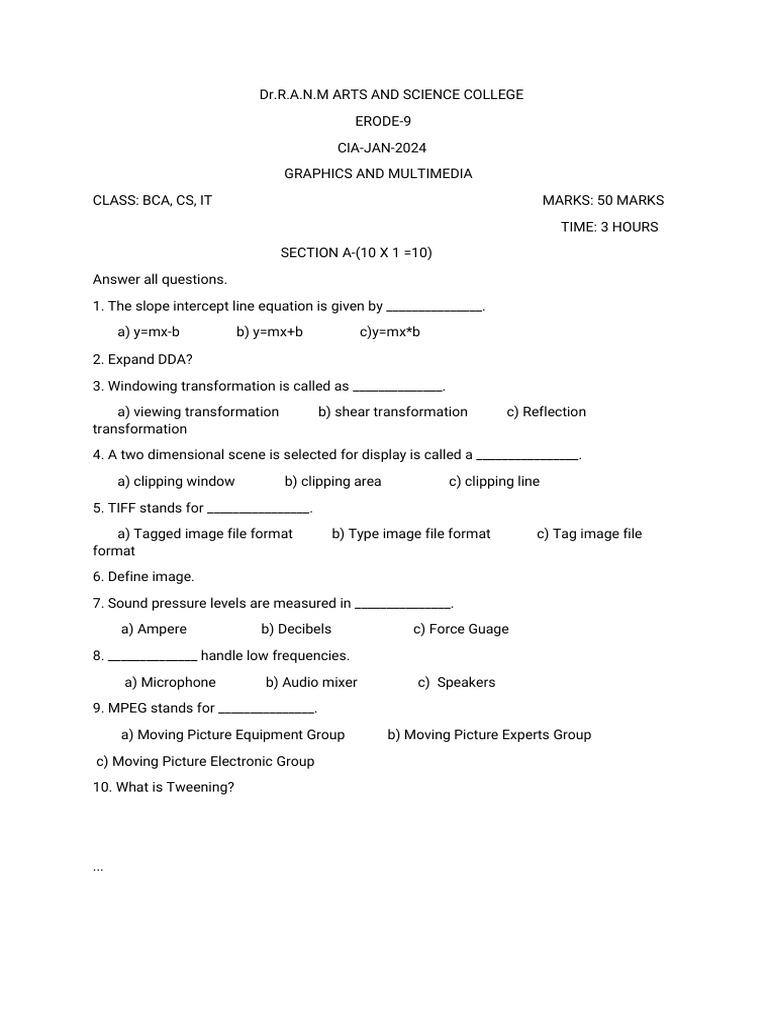 CGM Model Paper-1 | PDF | Video | Data Compression