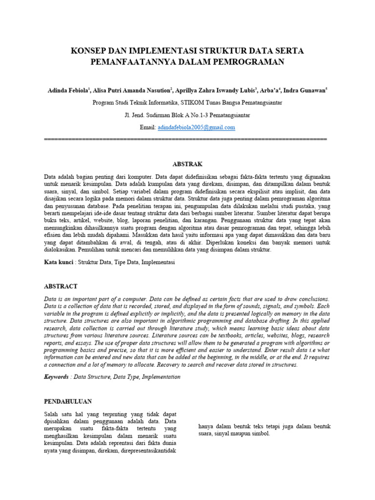 Struktur Data - Kelompok 1 | PDF