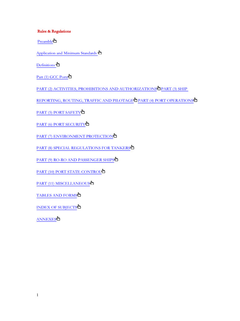 GCC Port Regulations | PDF | Gulf Cooperation Council | Maritime Pilot