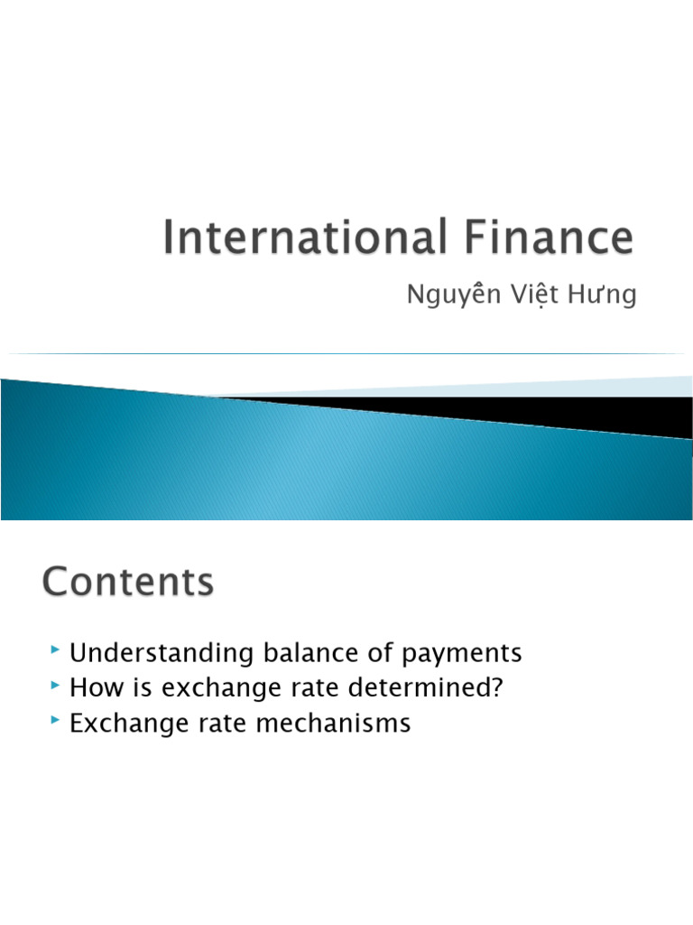 11 - International Finance | PDF | Exchange Rate | Balance Of Payments
