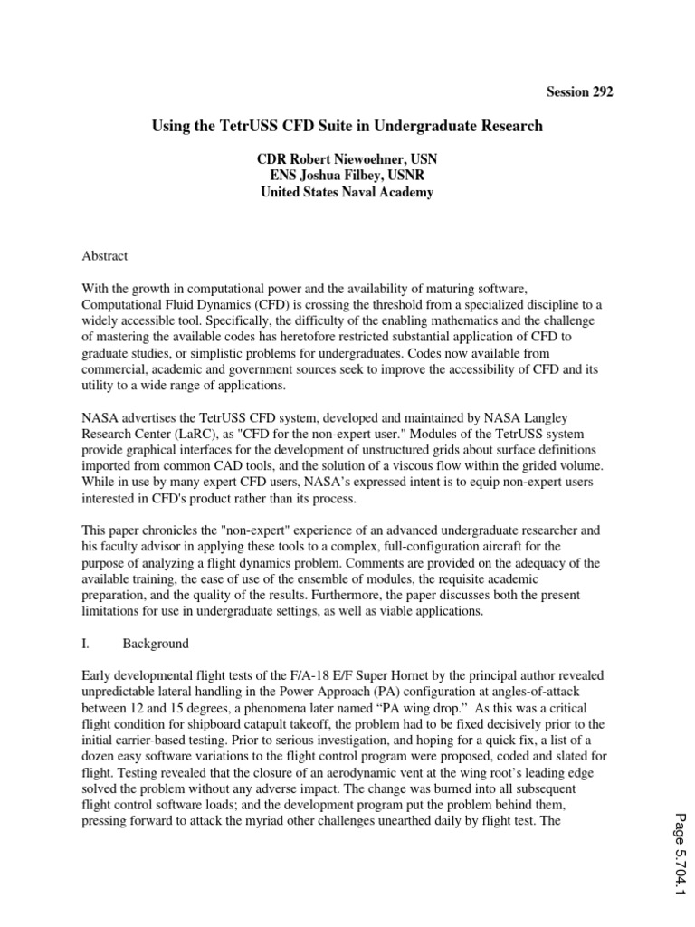 Using The TetrUSS CFD Suite in Undergraduate Research | Download Free ...