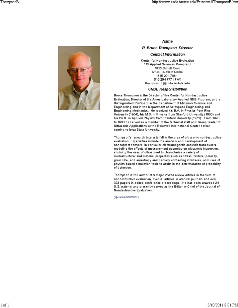 Thompson B | PDF | Science & Mathematics | Technology & Engineering