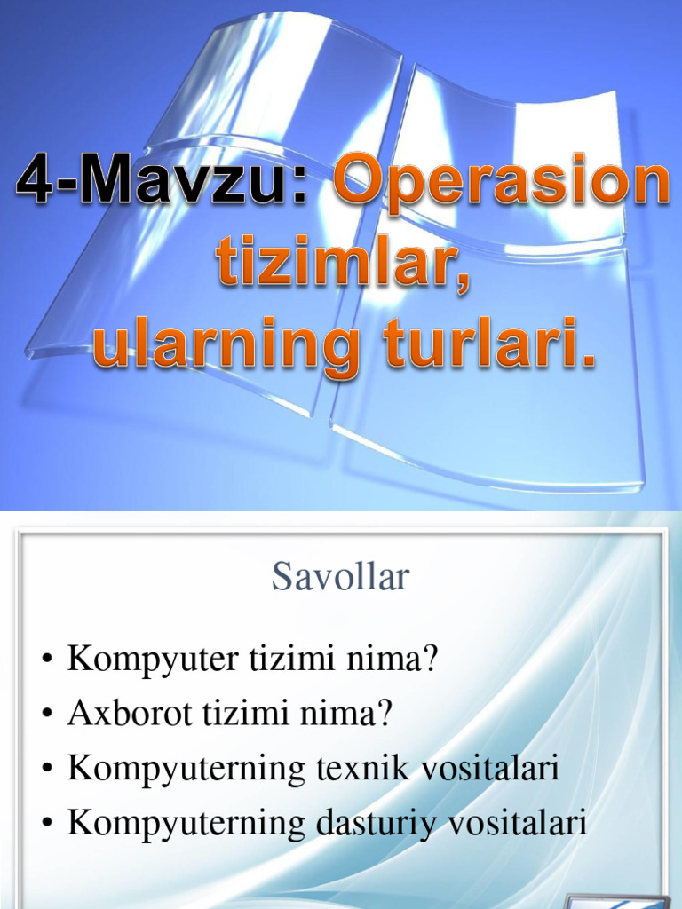 'Operatsion Tizimlar | PDF