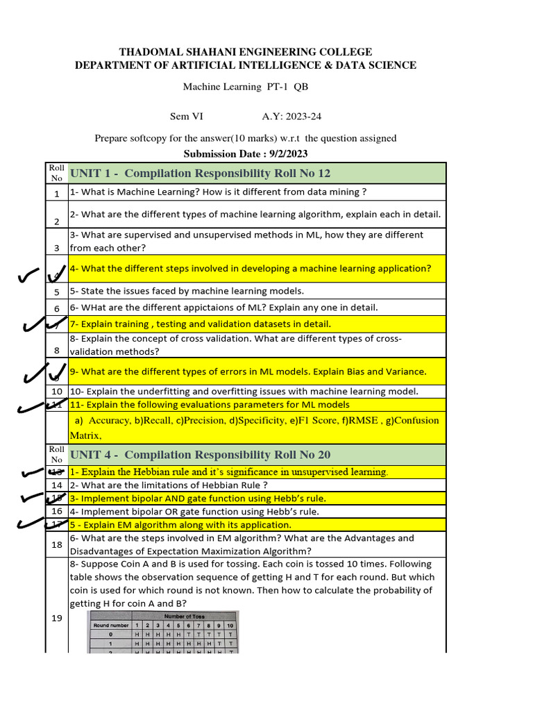 Final QB ML PT1 | PDF | Machine Learning | Statistical Theory
