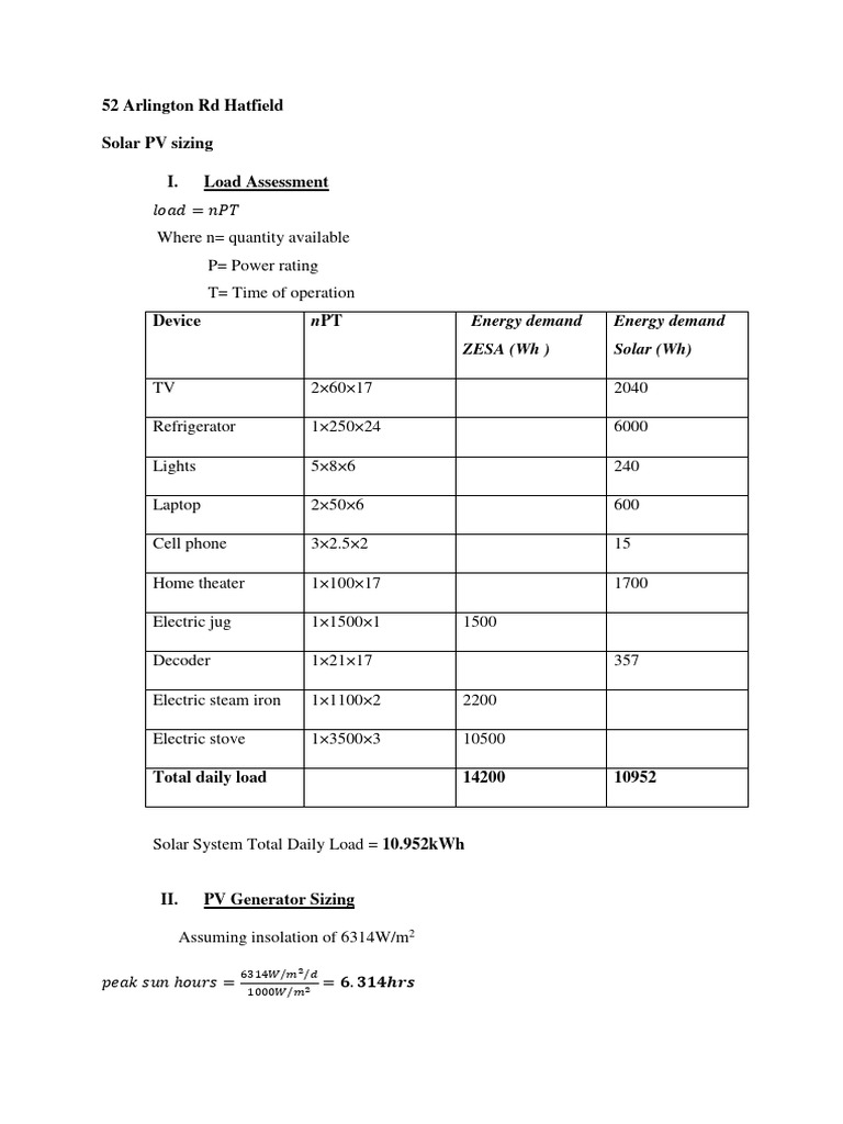 Solar PV Sizing | PDF | Solar Power | Photovoltaics