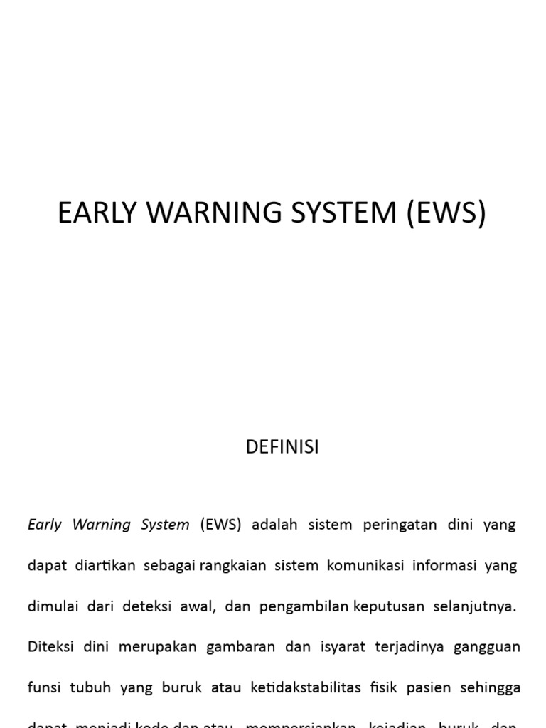 Early Warning System (Ews) | PDF
