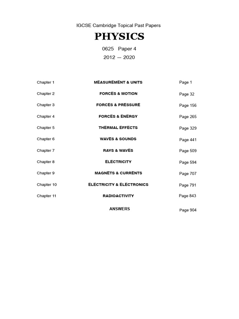 IG Physics Paper 4 4 | PDF | Physics | Physical Sciences