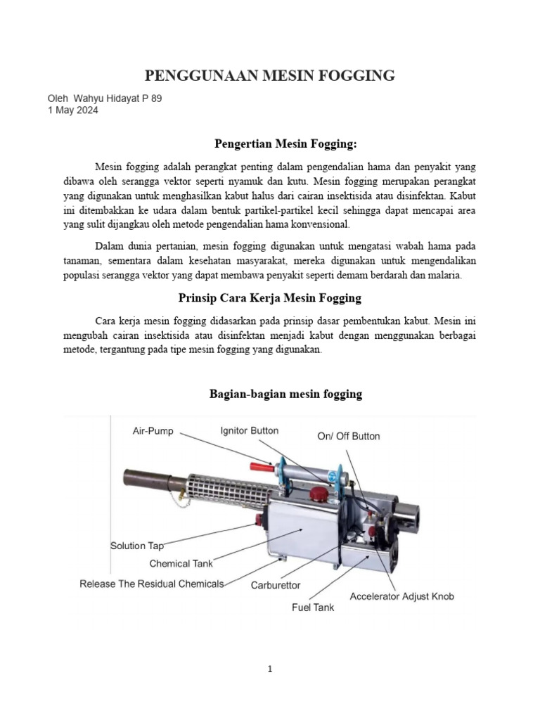 PENGGUNAAN MESIN FOGGING Rev | PDF