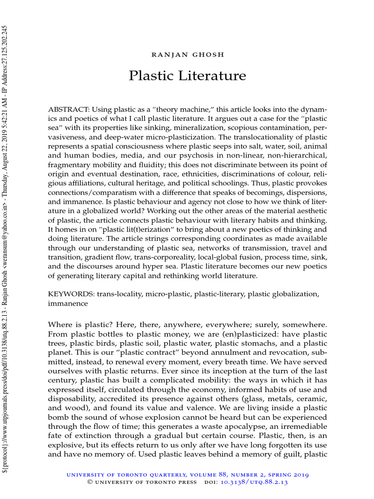 Plastic Literature | PDF | Plastic | Sea
