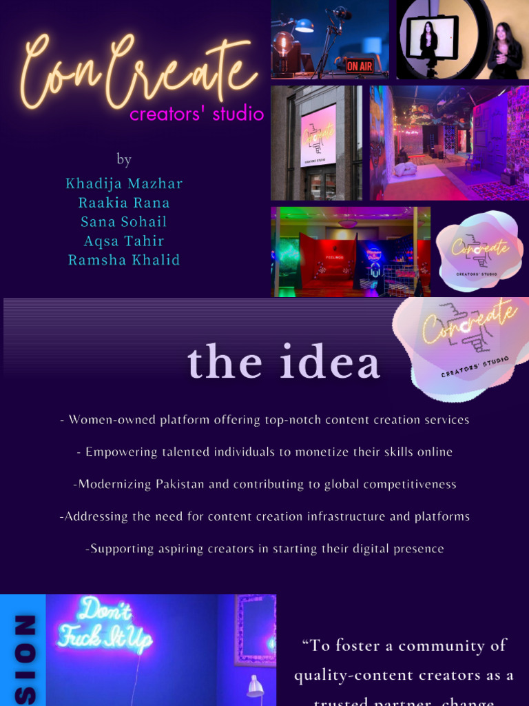 Concreate Creators' Studio by Khadija Mazhar | PDF | Marketing | Brand