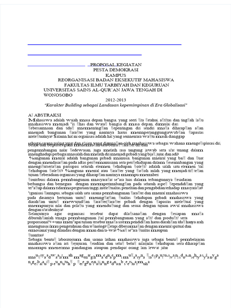 PDF Contoh Proposal Pemilihan Presiden Bem Kampus | PDF