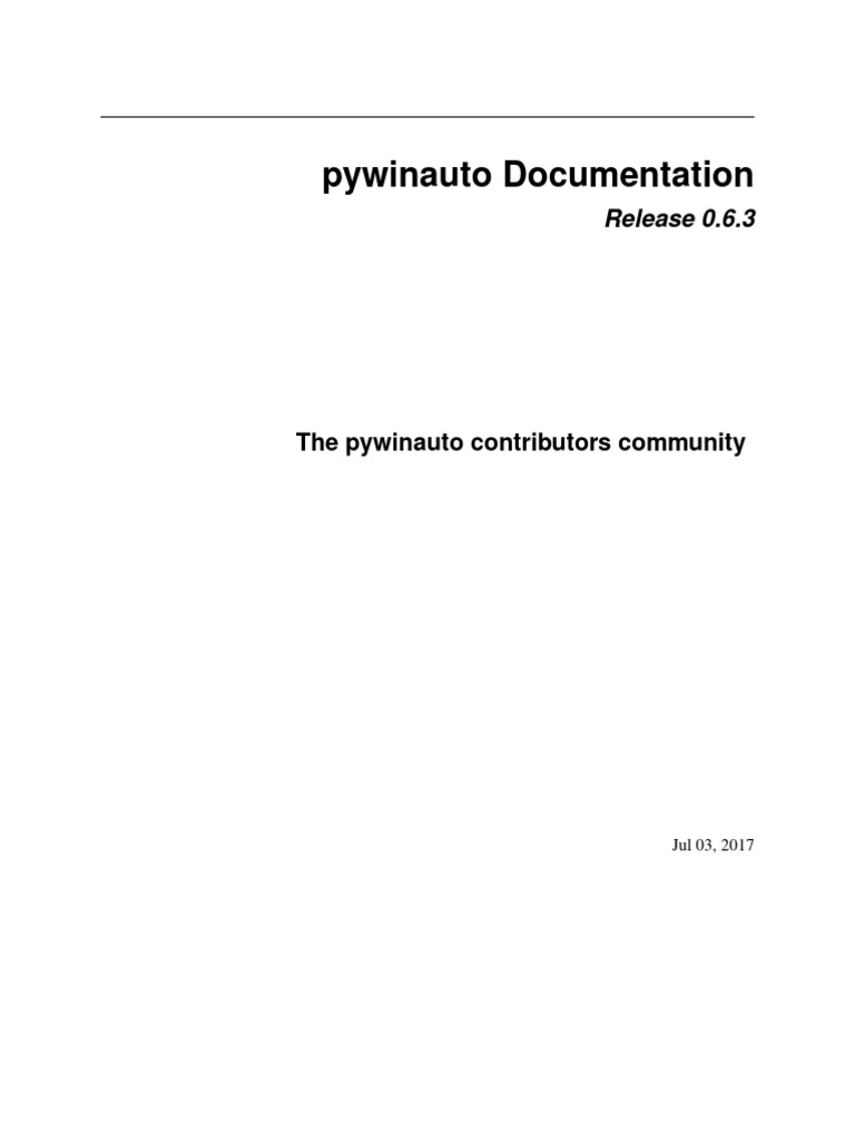 Pywinauto Guide for Developers | PDF | Information Technology ...