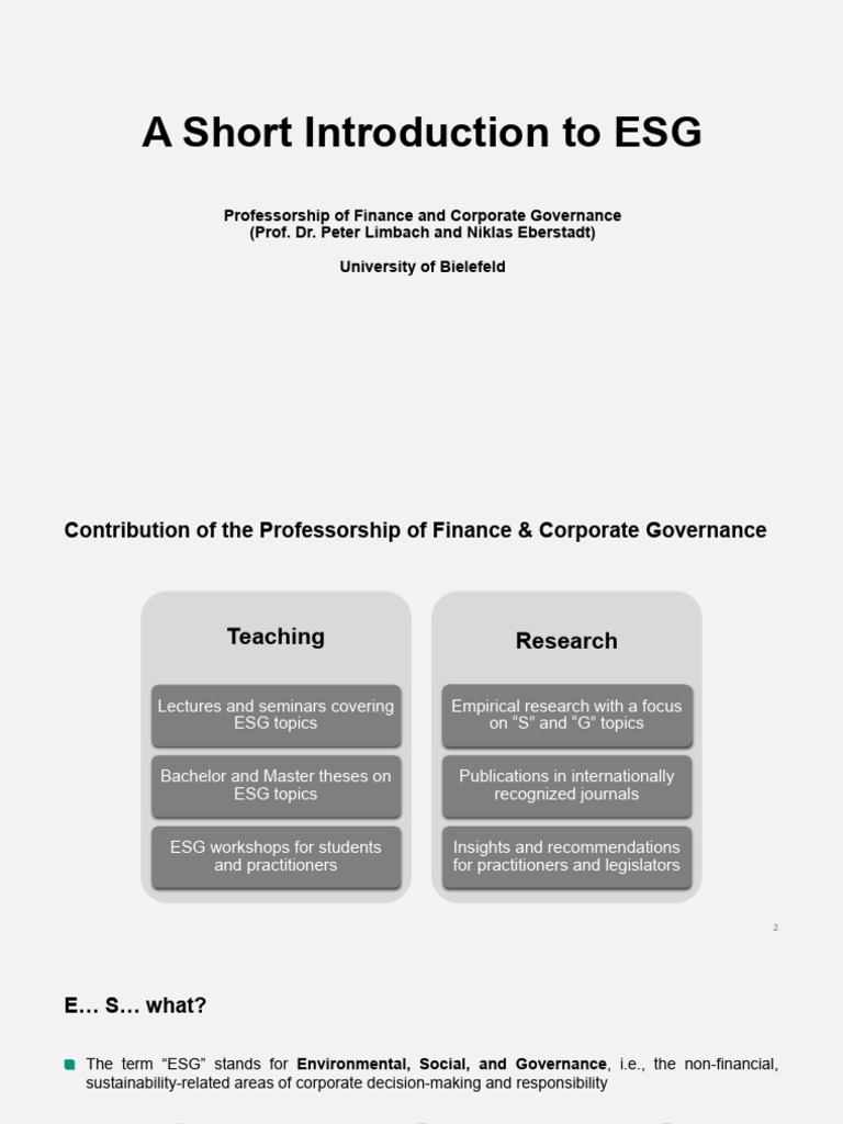 Introduction to ESG Concepts and Practices | PDF | Economies | Business