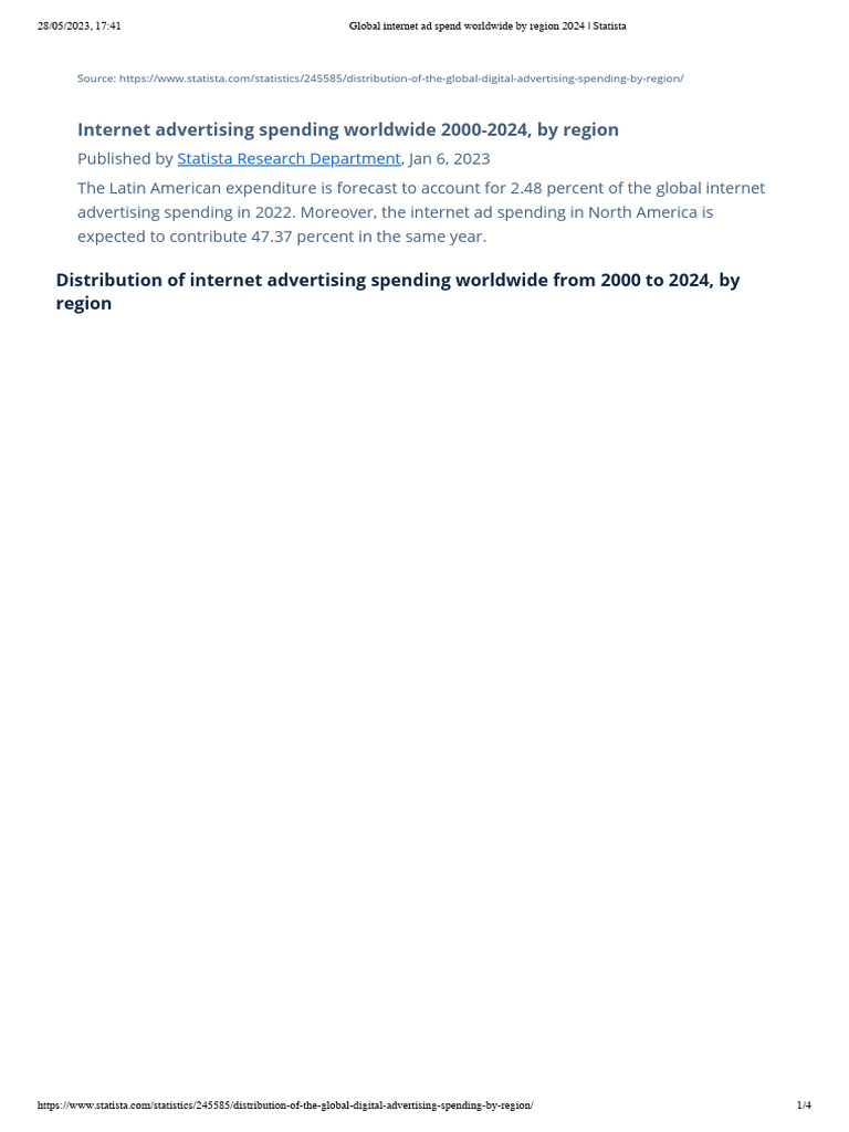 Statistica-Global Internet Ad Spend | PDF | Economies