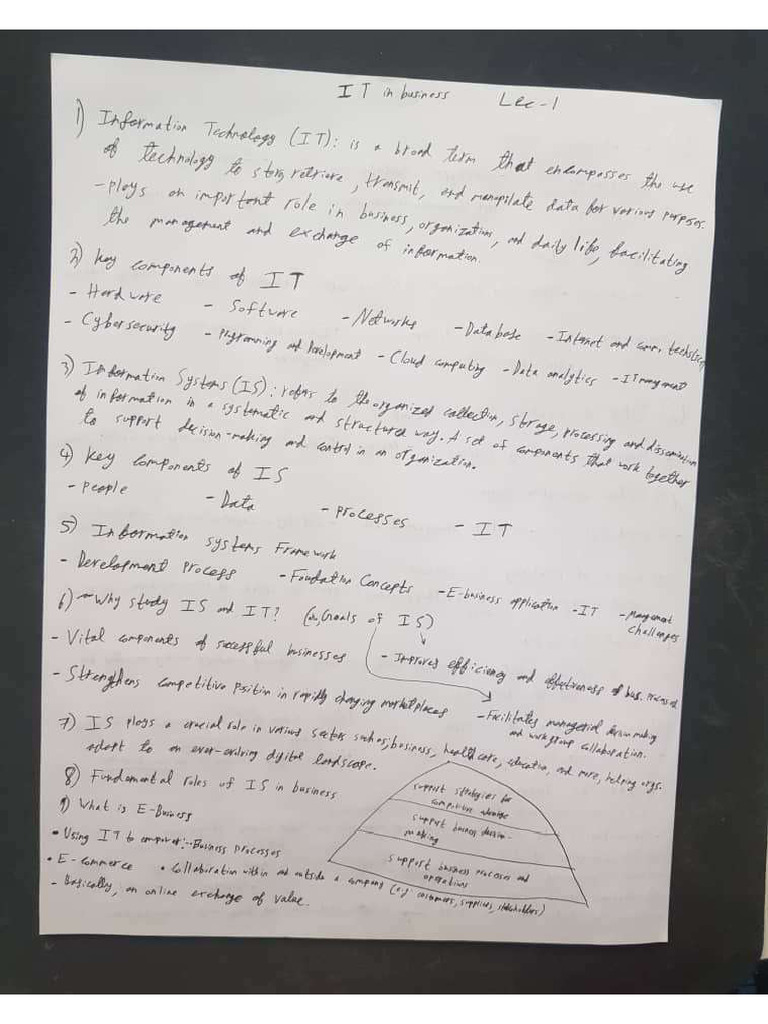 IT in Business Lec-1 Summary | PDF