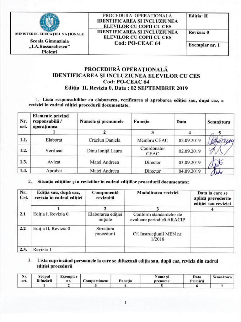 Procedura Elevi Ces | PDF