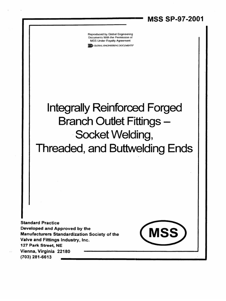 MSS SP-97-2001 | PDF