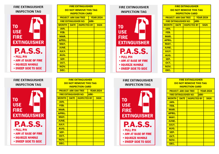 FIRE EXTINGUISHER Tag | PDF