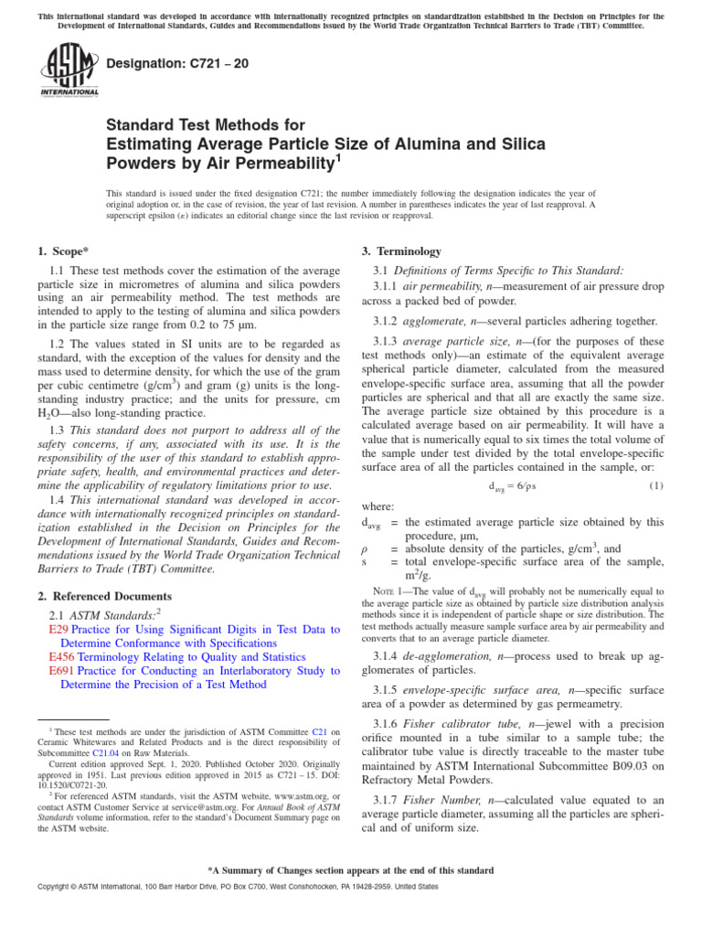Astm C721-20 | PDF | Pressure Measurement | Calibration