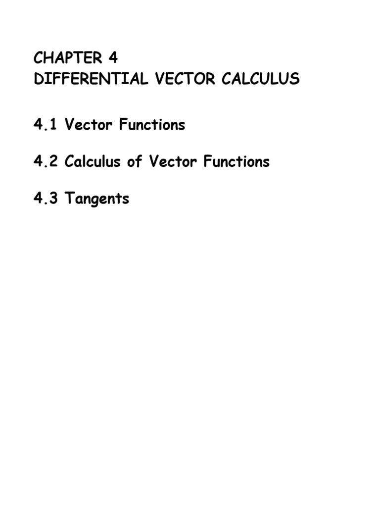 Chapter4_DifferentialVectorCalculus-v1 | PDF | Derivative | Function (Mathematics)