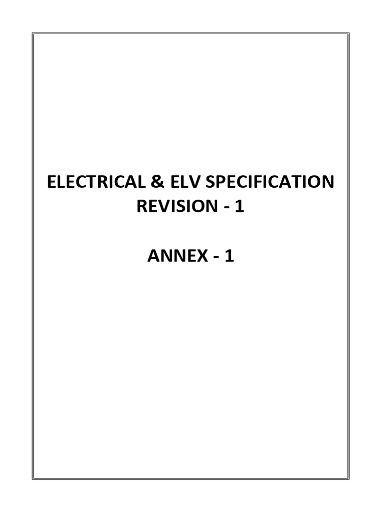 Elevtrical ELV Spec Revision | PDF | Specification (Technical Standard)