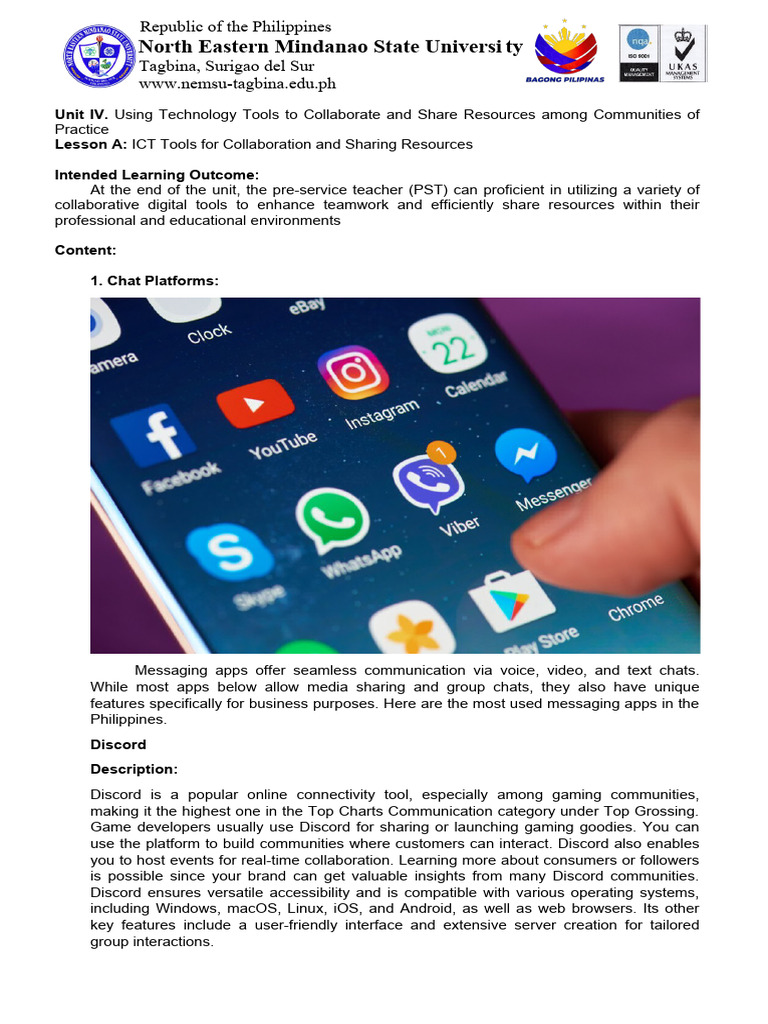 ICT Tools for Collaborative Learning | PDF | Instant Messaging | Facebook