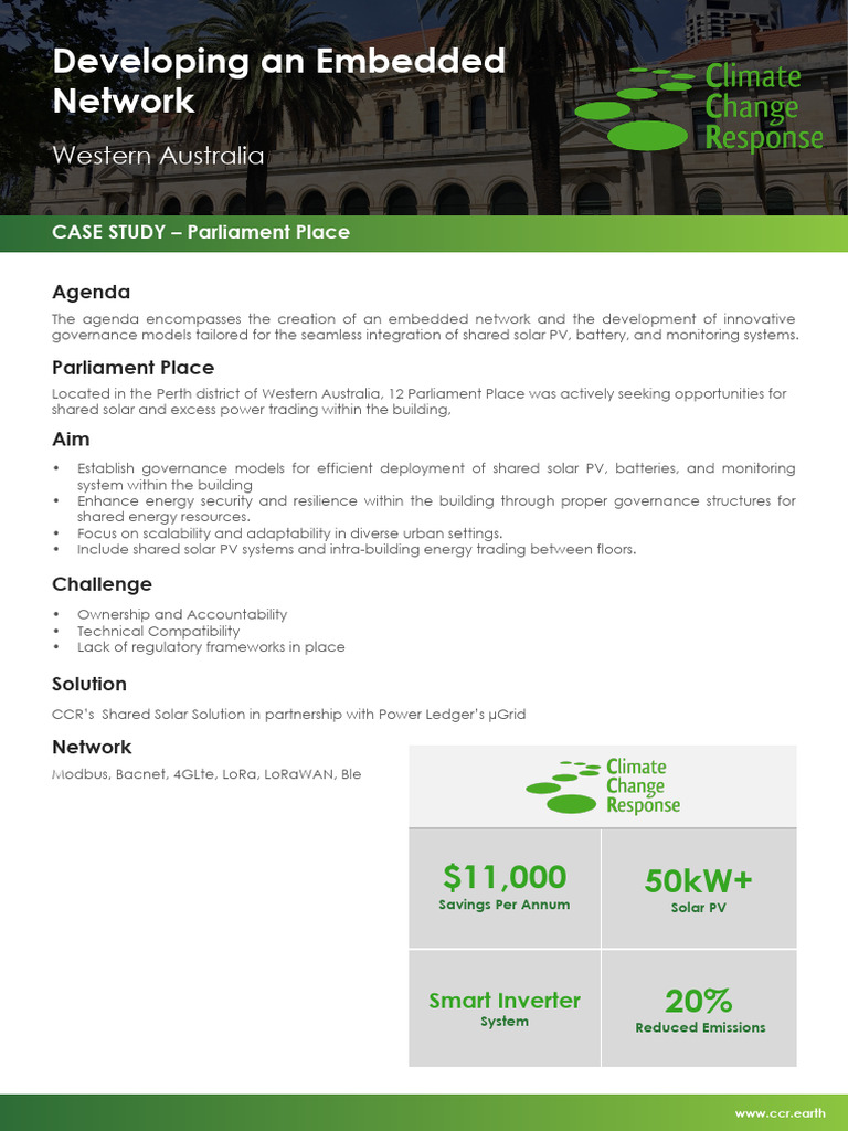 City of Parliament Place | PDF | Sustainability | Photovoltaics