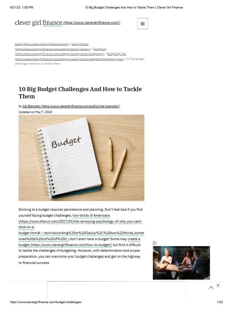 10 Big Budget Challenges and How To Tackle Them - Clever Girl Finance ...