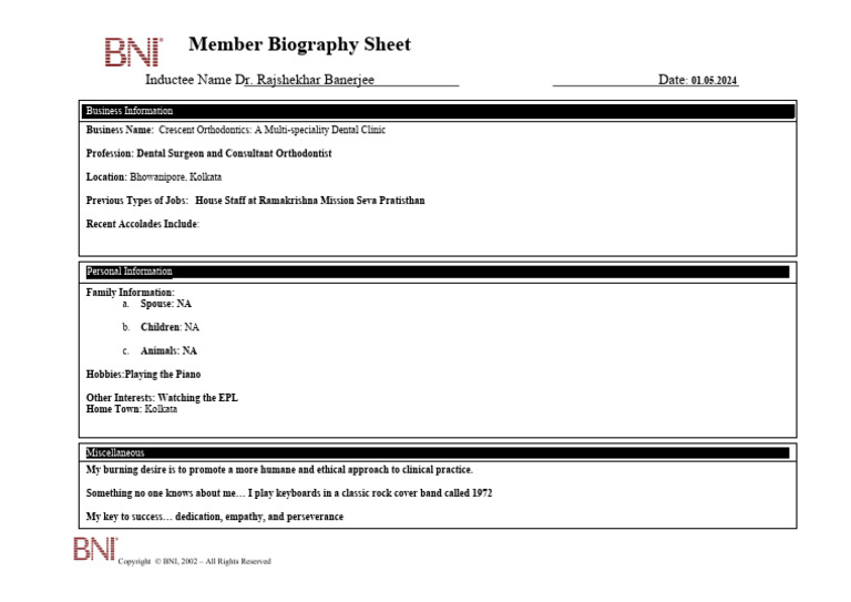 RSB Bio Sheet | PDF