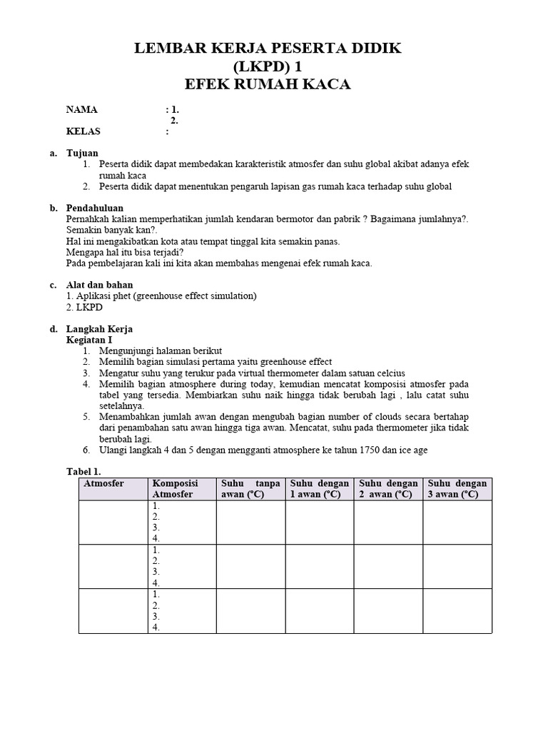 Lembar Kerja Peserta Didik | PDF