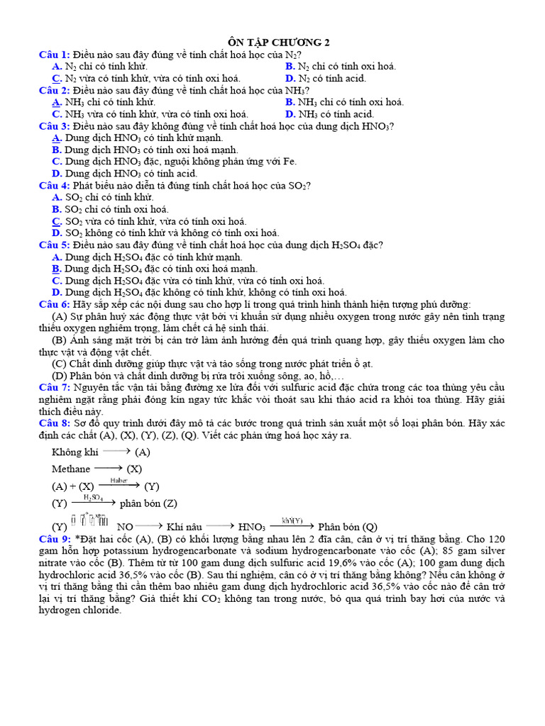 Bai Tap On Tap Chuong 2 | PDF