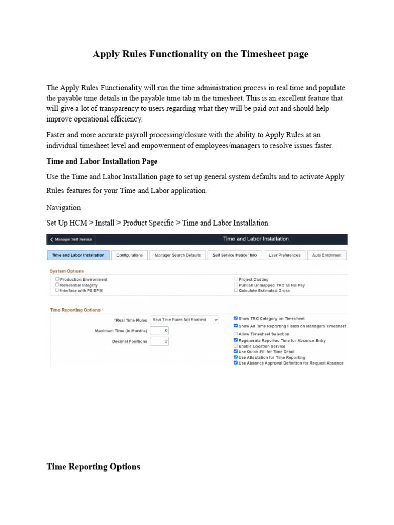 Real-Time Apply Rules for Timesheets | PDF | Information Technology ...