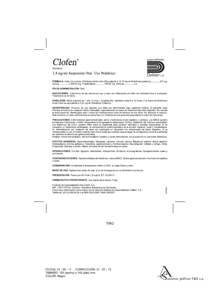 Clofen Susp Oral Fotol | PDF