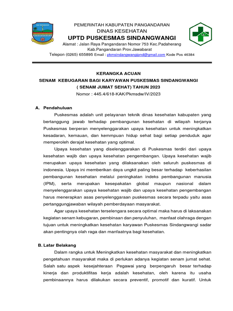 2.7.1 C2 KAK Senam Jumat | PDF | Kesehatan Holistik