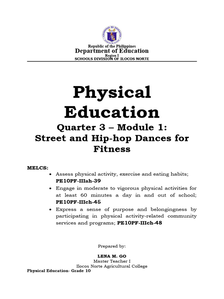 PE10-Q3-WEEK-1-3-MELC1-3-MOD1-GOLENA-M-1 (1) | PDF | Nutrition | Diet ...
