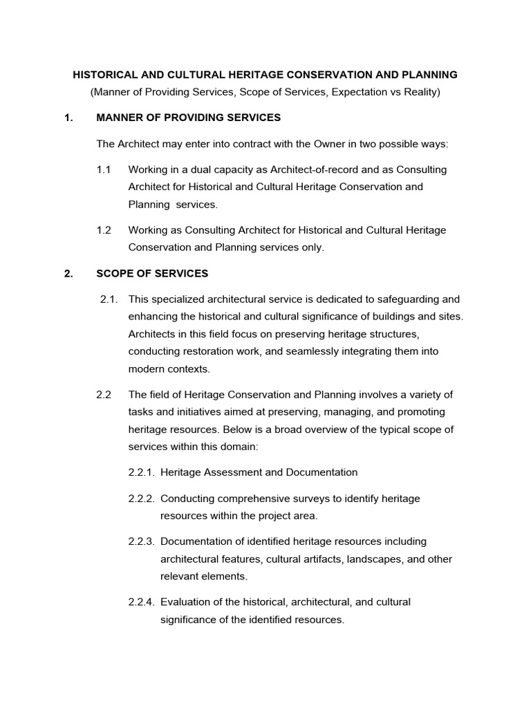 Heritage Conservation Planning Insights | PDF | Historic Preservation ...