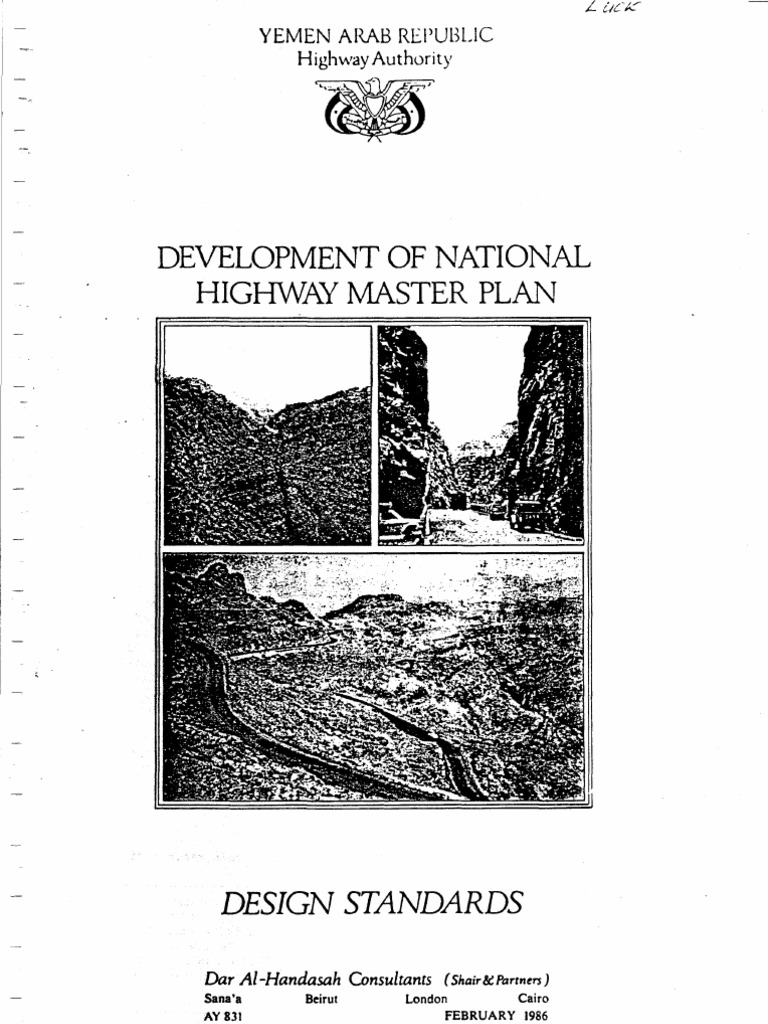Yemen Highway Design Standards (1986) | Download Free PDF | Lane | Road