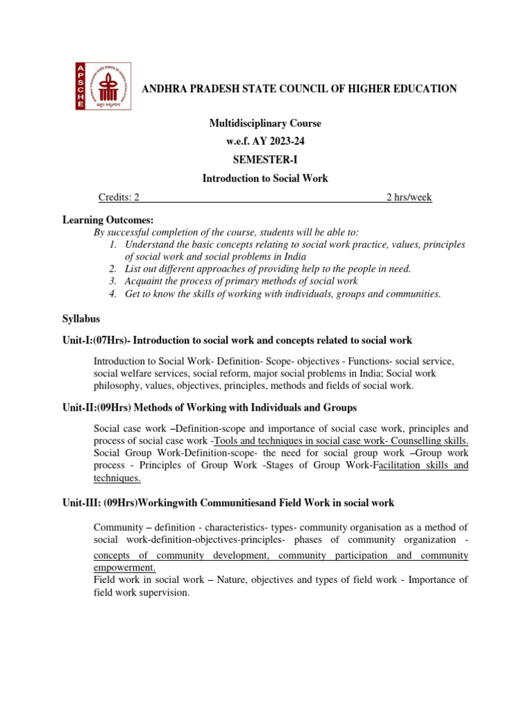 MDC-1-1-Introduction To Social Work | Download Free PDF | Social Work ...