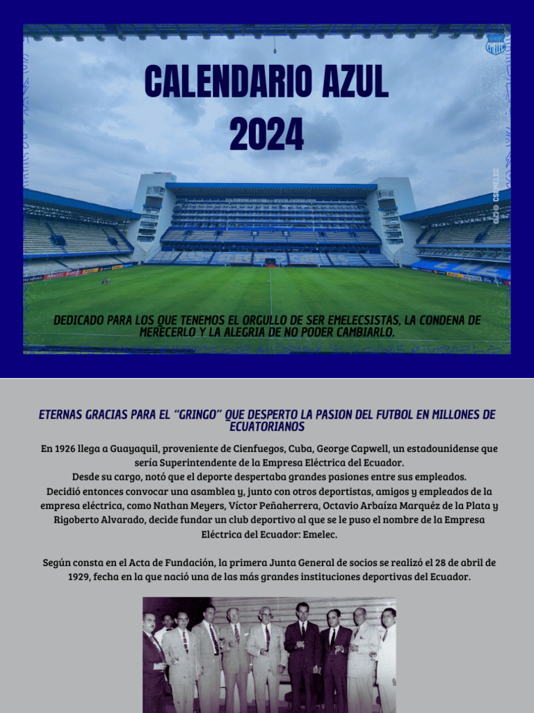 Calendario Azul 2024 | PDF | Asociación de clubes de fútbol ...
