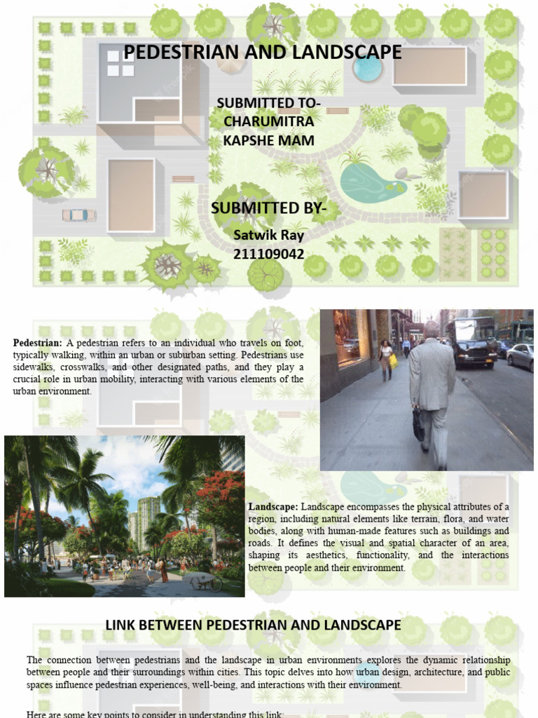 Pedestrians and Landscape | PDF | Landscape | Natural Environment