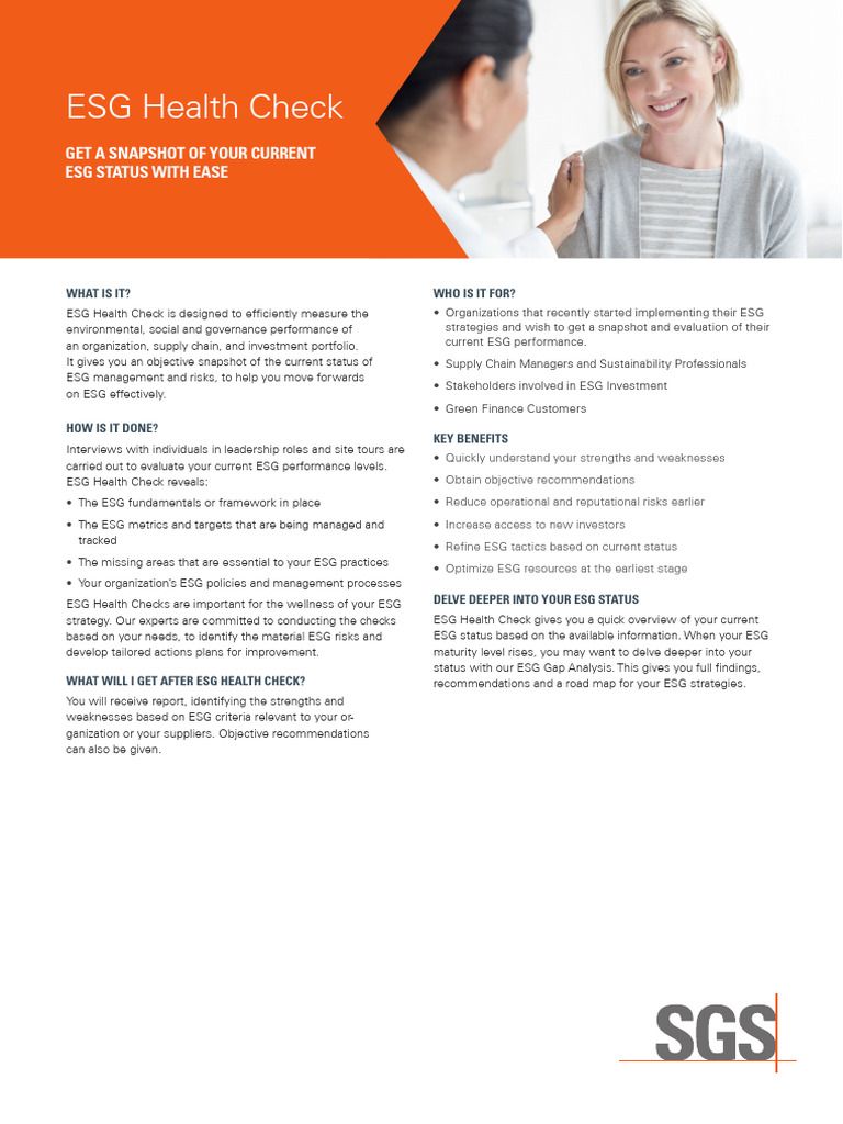 ESG Health Check Product Sheet | PDF | Natural Environment | Economy ...
