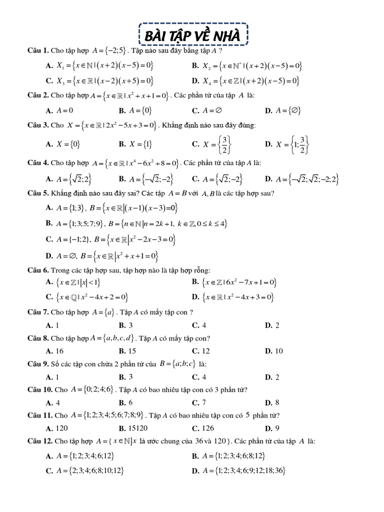 BTVN - Tập hợp | PDF