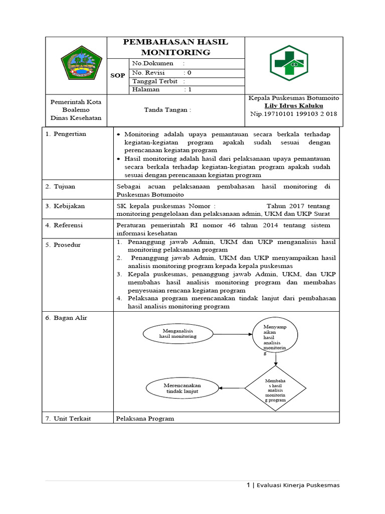 contoh sop diagram alir | PDF