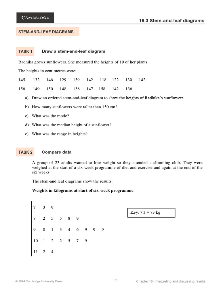 Stem and Leaf Diagrams | PDF