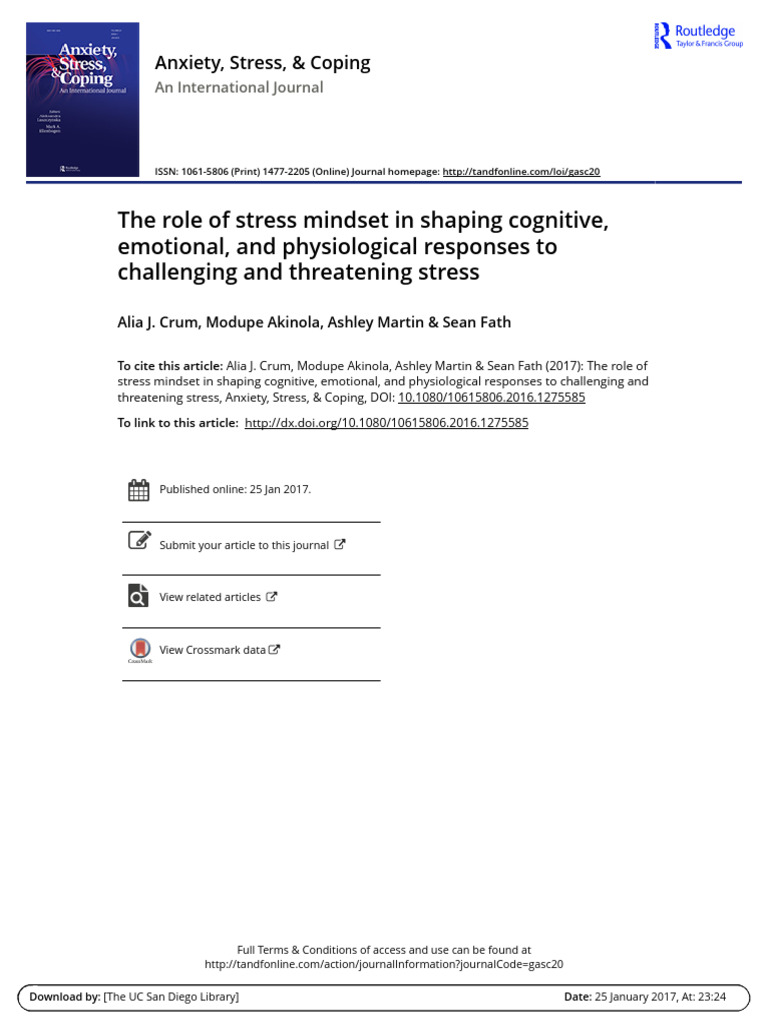 Paper Stress Mindset 5 | PDF | Stress (Biology) | Mindset