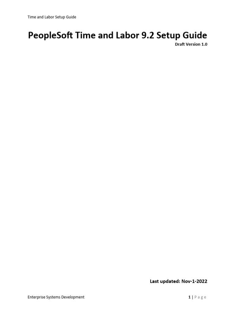 Time Labor Setup Guide High Level | Download Free PDF | Human Resource ...