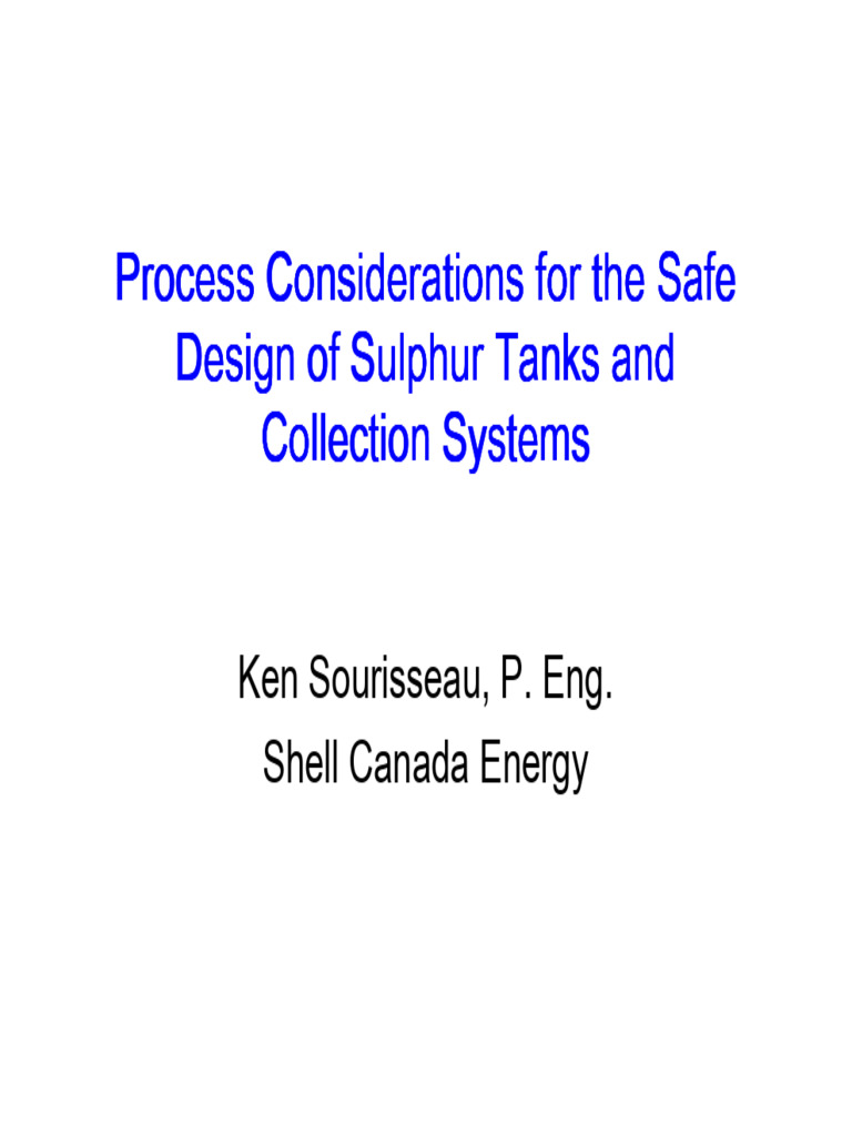 Safe Design of Sulfur Tanks | PDF | Sulfur | Heat Exchanger