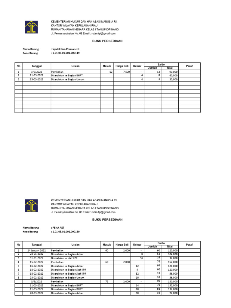 Buku Persediaan | PDF