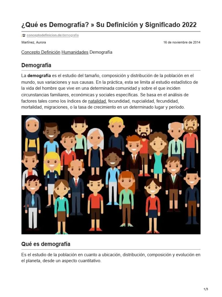 conceptodefinicion.de-Qué es Demografía Su Definición y Significado ... conceptodefinicion.de-Qué es Demografía Su Definición y Significado ...